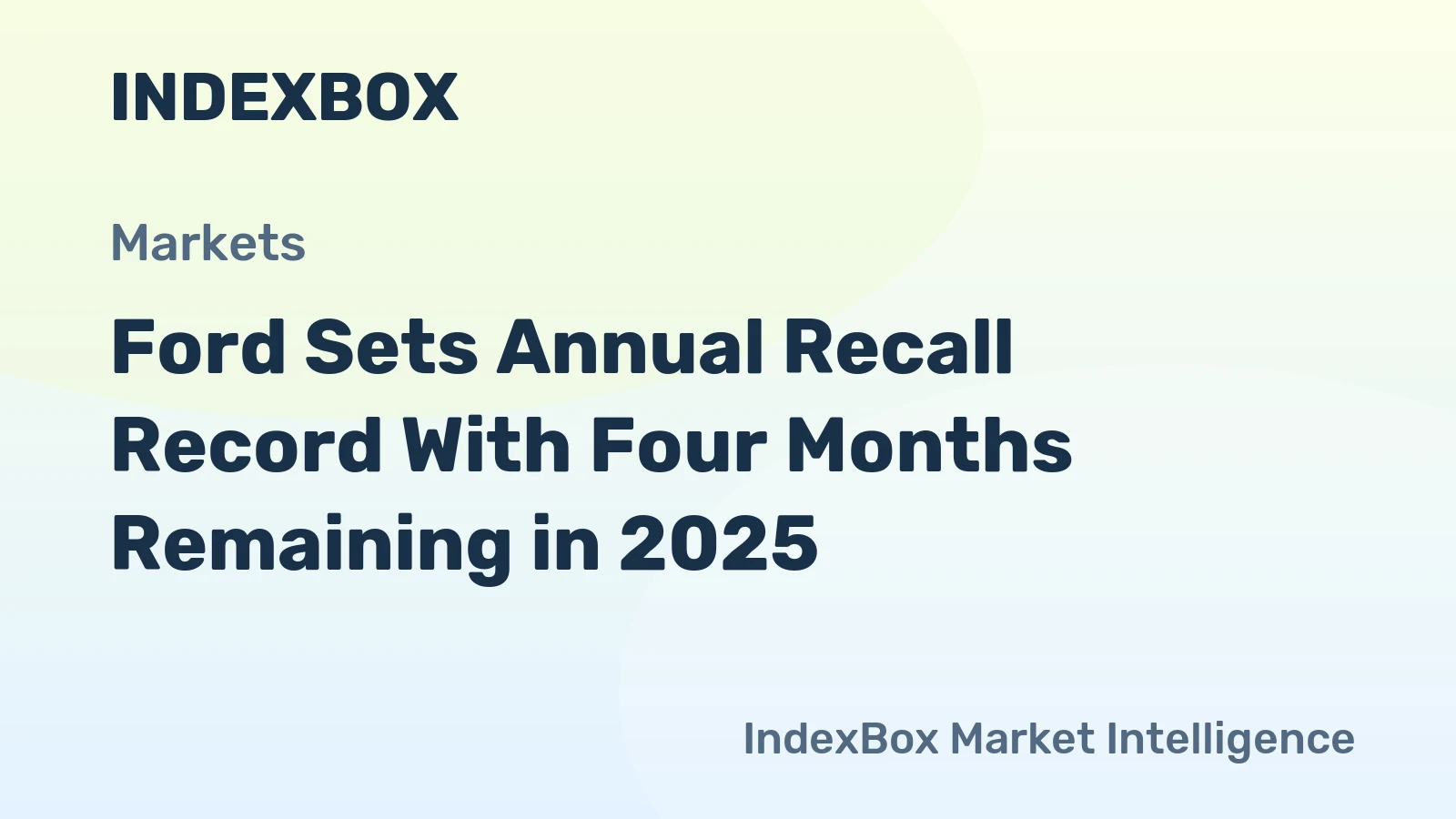 Ford Sets Annual Recall Record With Four Months Remaining in 2025