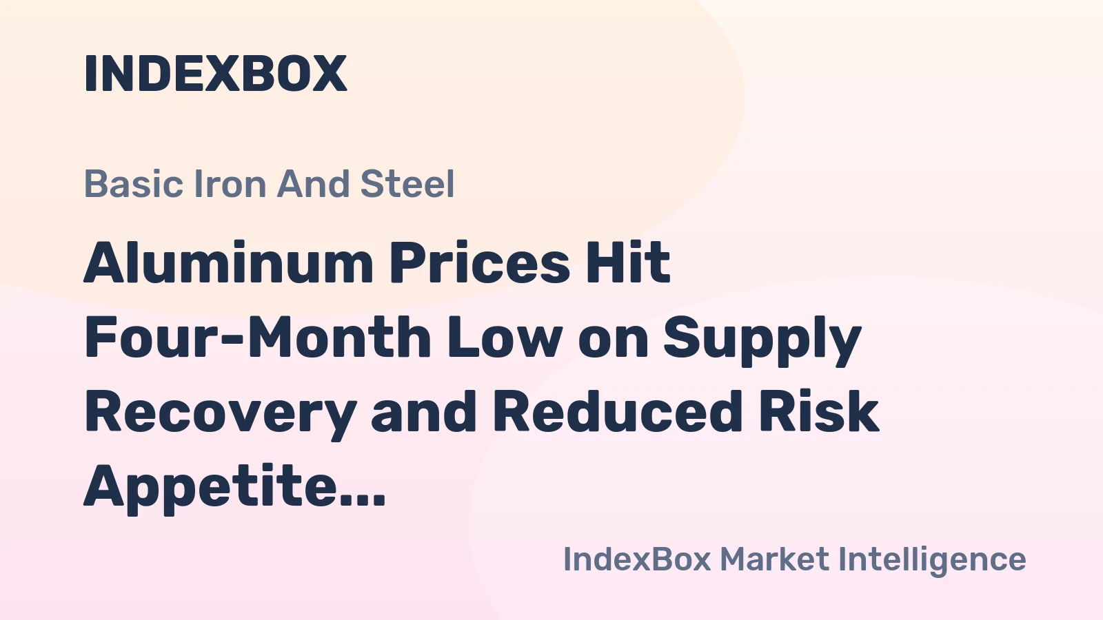 Aluminum Prices Hit Four-Month Low on Supply Recovery and Reduced Risk Appetite