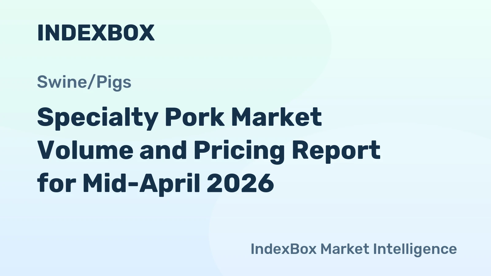 Specialty Pork Market Volume and Pricing Report for Mid-April 2026