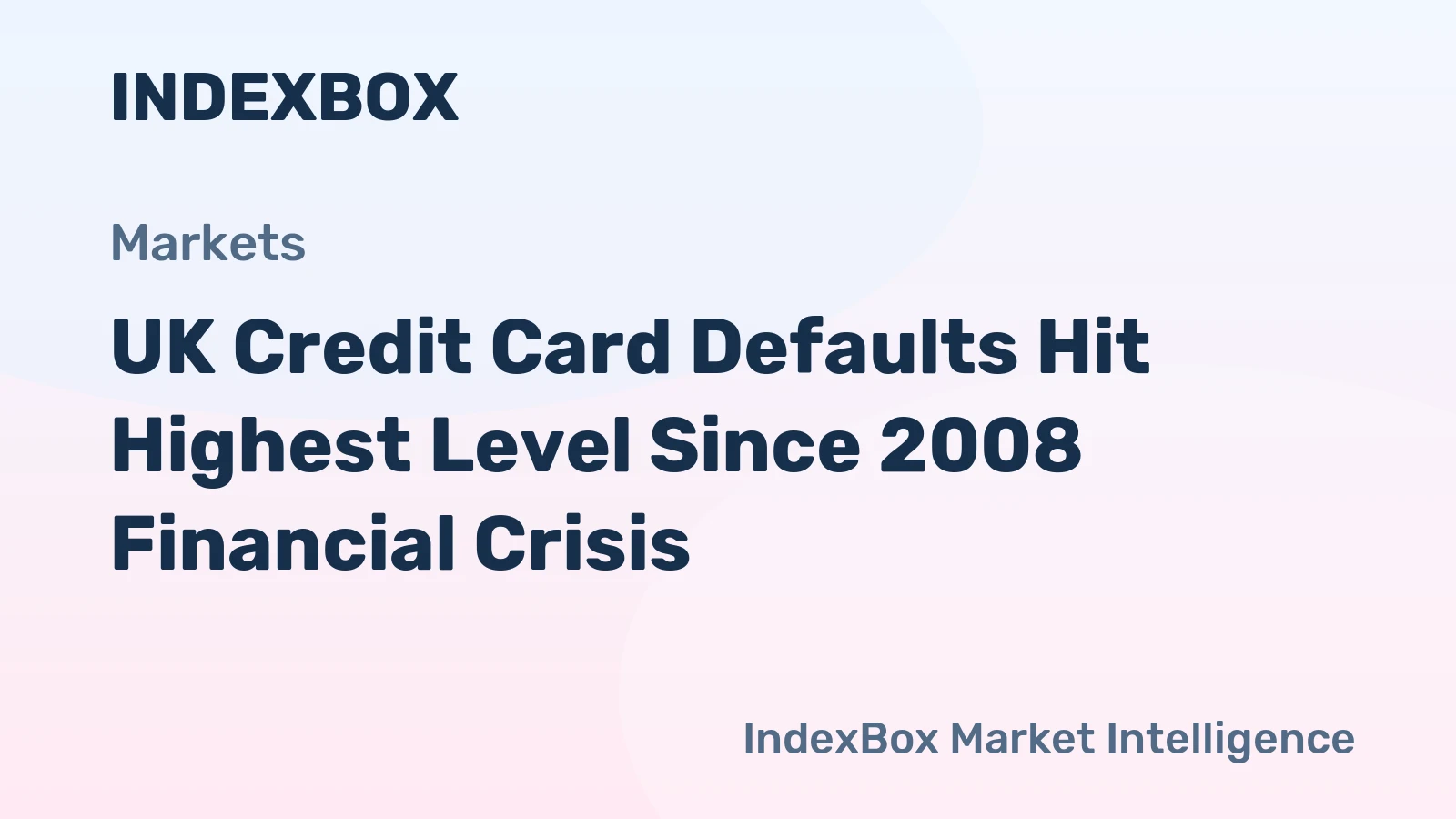 UK Credit Card Defaults Hit Highest Level Since 2008 Financial Crisis