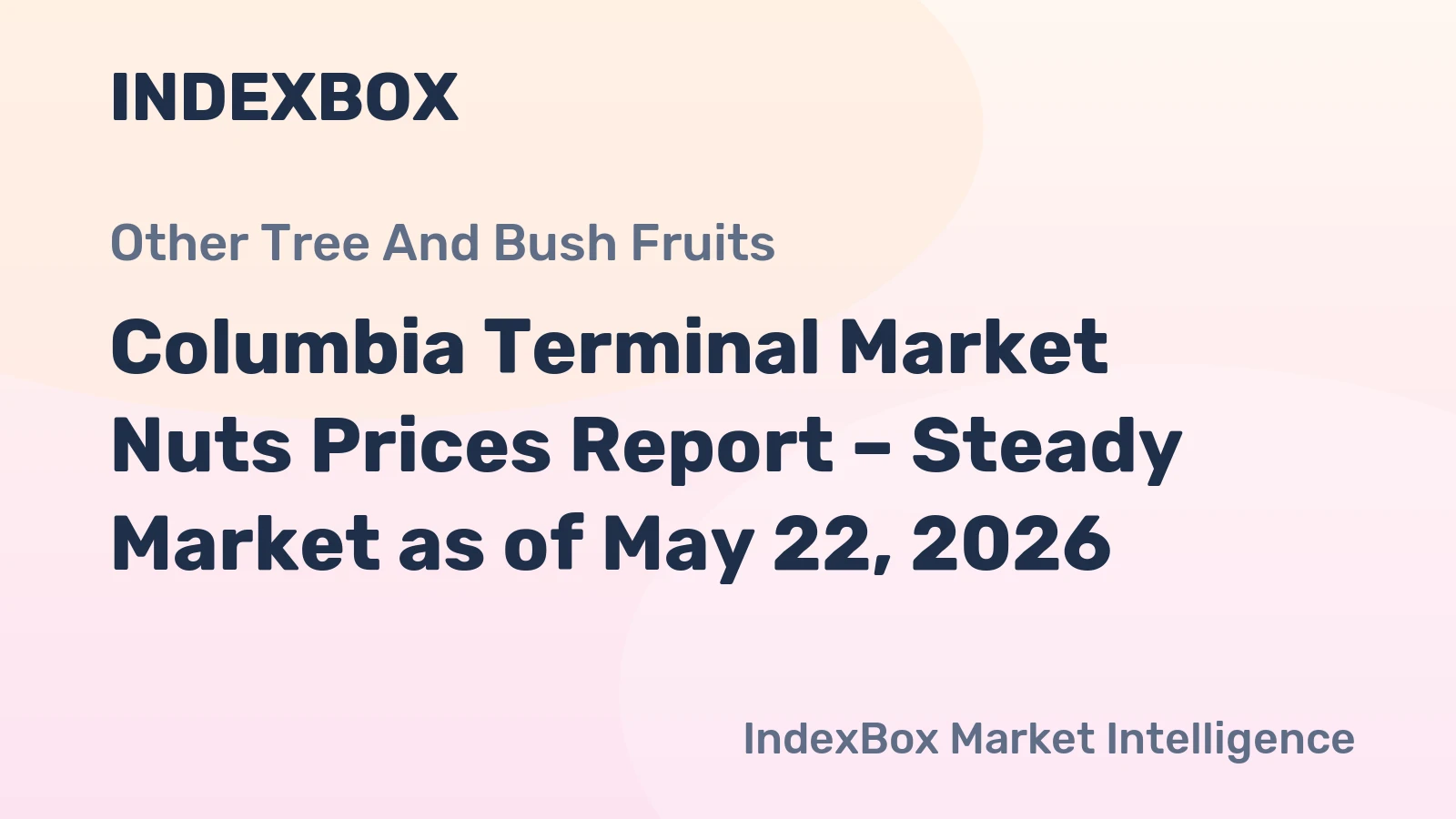 Columbia Terminal Market Nuts Prices Report – Steady Market as of May 22, 2026