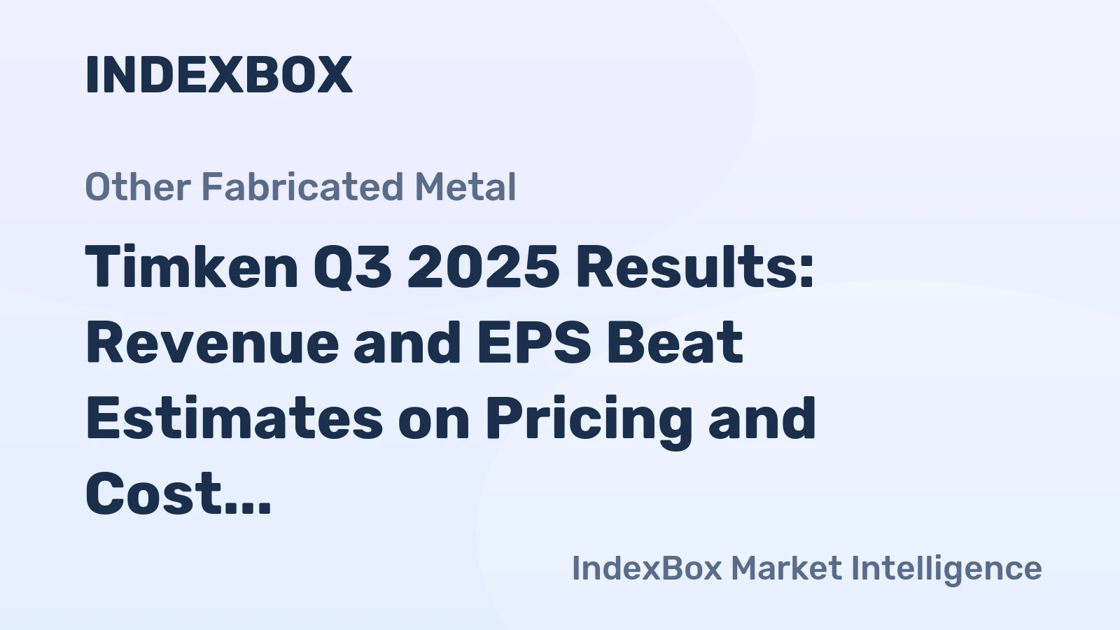 Timken Q3 2025 Results: Revenue and EPS Beat Estimates on Pricing and Cost Actions