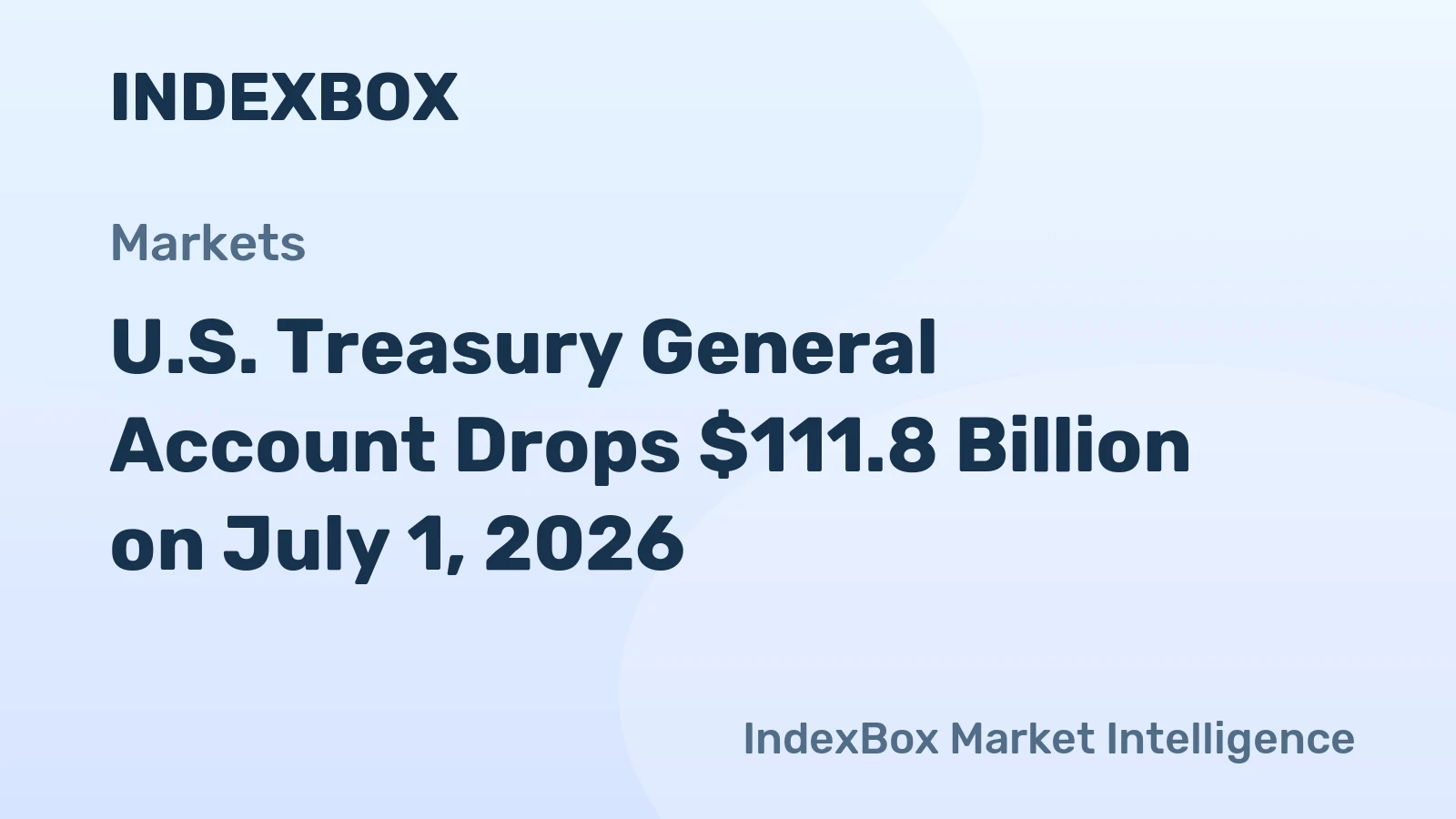 U.S. Treasury General Account Drops $111.8 Billion on July 1, 2026