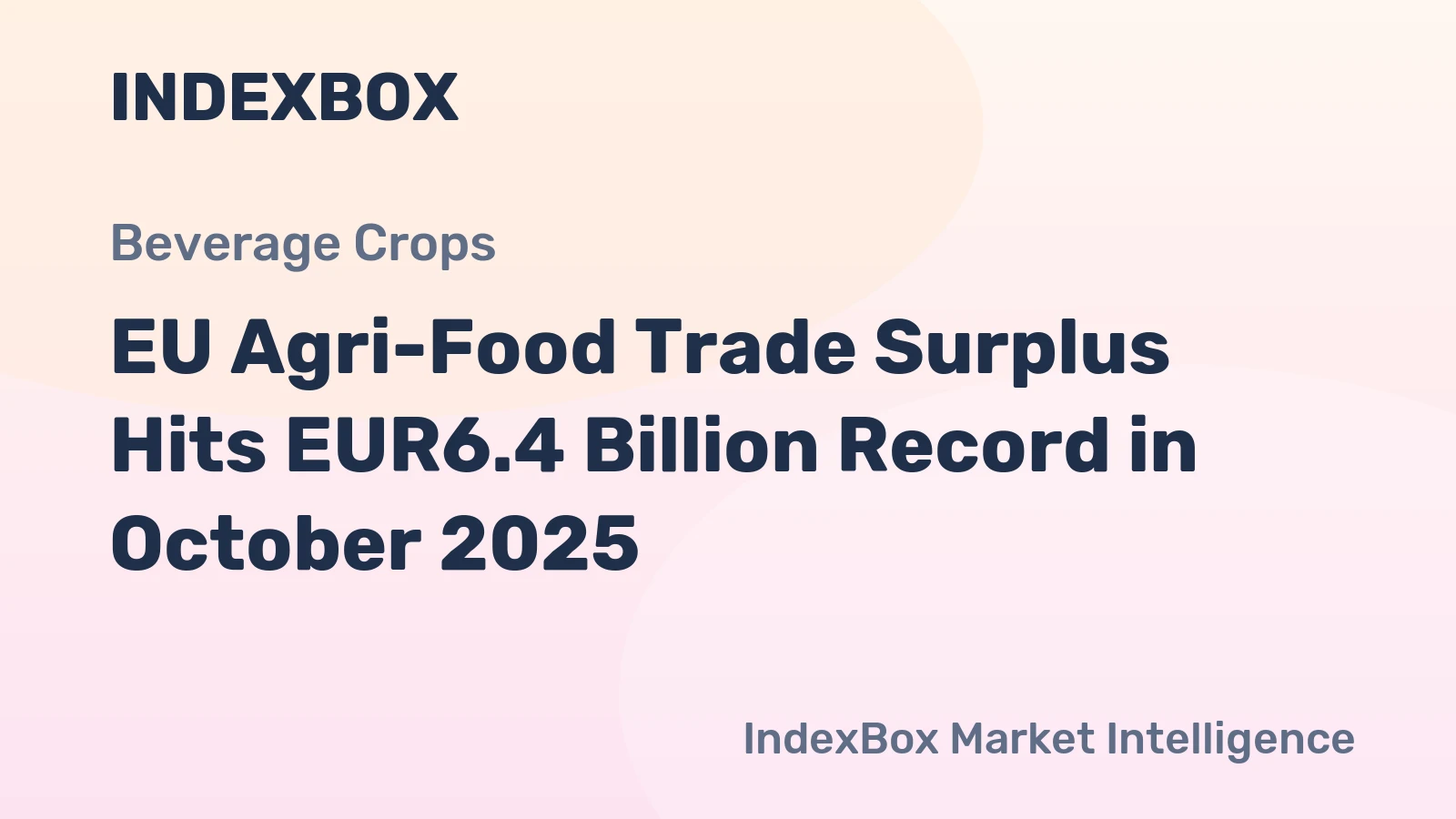 EU Agri-Food Trade Surplus Hits EUR6.4 Billion Record in October 2025