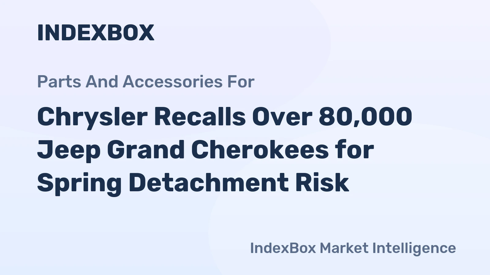 Chrysler Recalls Over 80,000 Jeep Grand Cherokees for Spring Detachment Risk