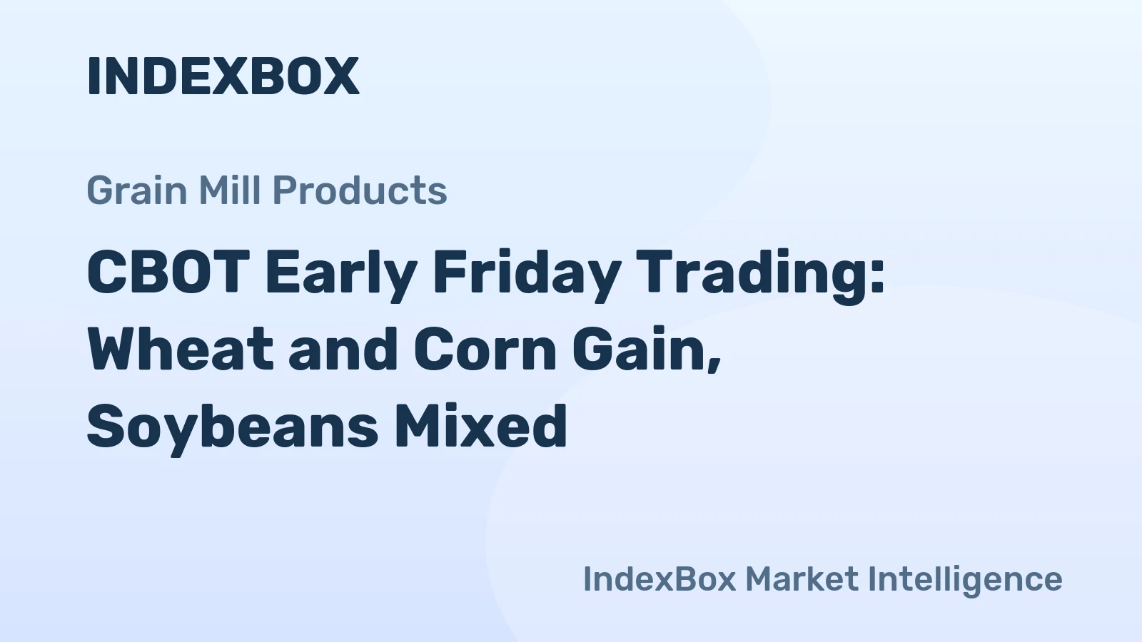 CBOT Early Friday Trading: Wheat and Corn Gain, Soybeans Mixed