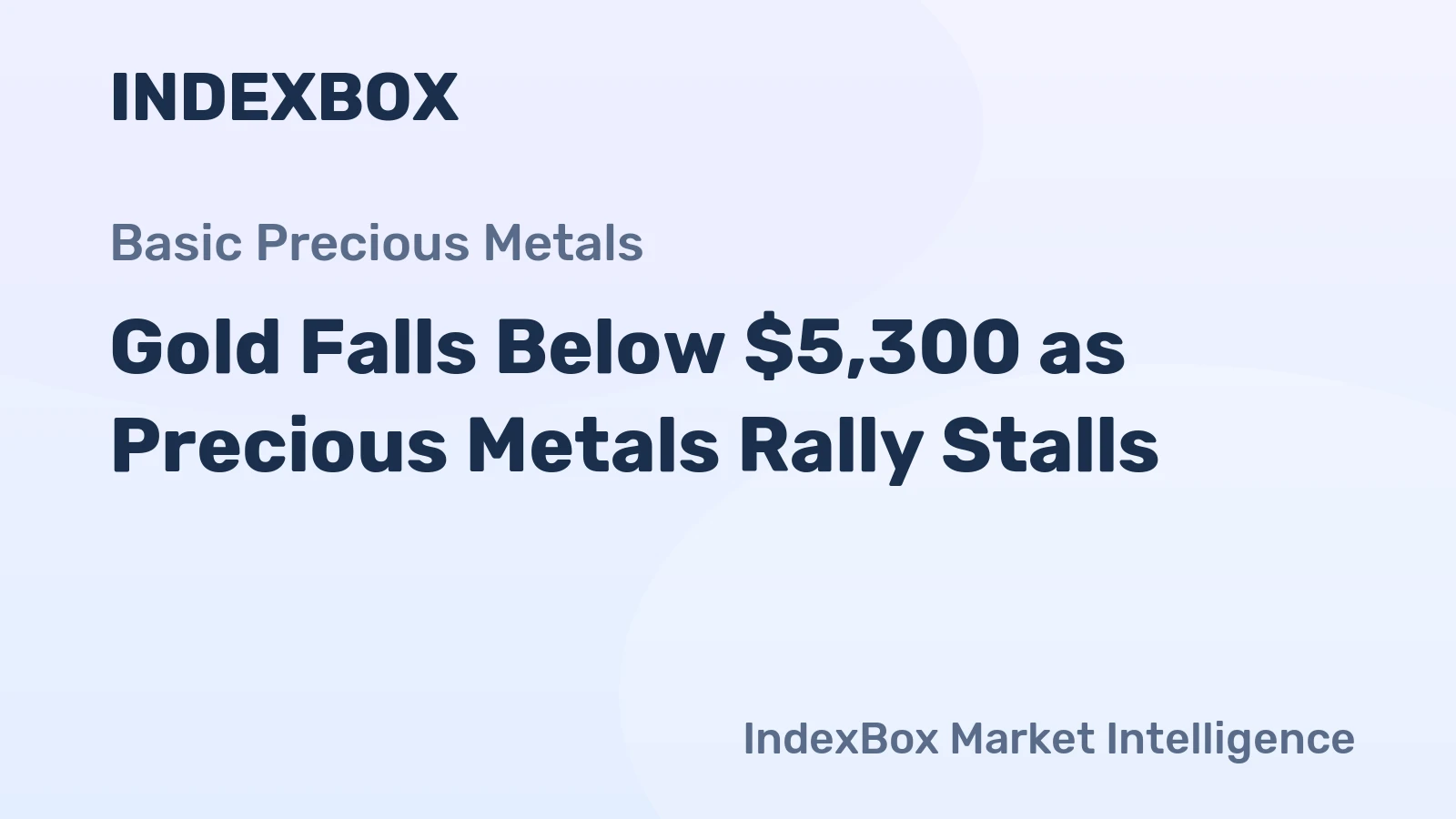 Gold Falls Below $5,300 as Precious Metals Rally Stalls