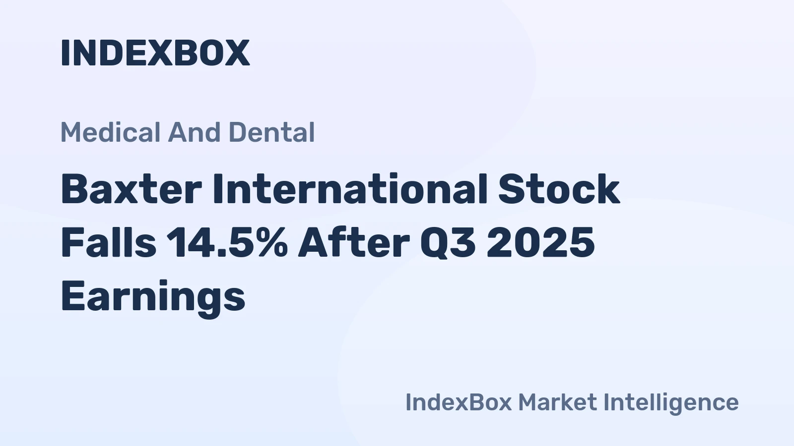 Baxter International Stock Falls 14.5% After Q3 2025 Earnings