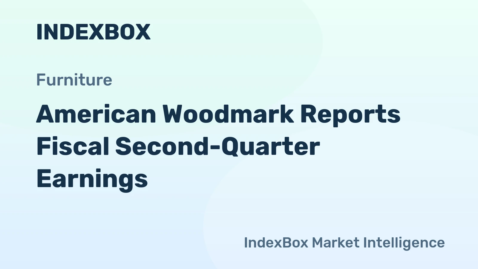 American Woodmark Reports Fiscal Second-Quarter Earnings