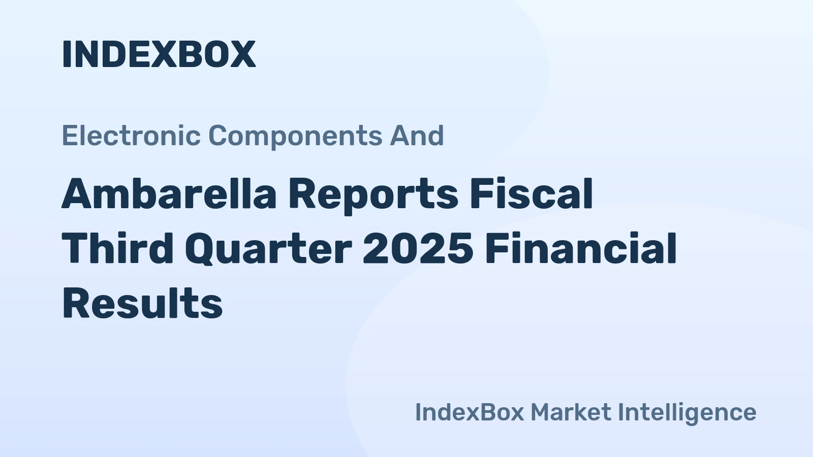 Ambarella Reports Fiscal Third Quarter 2025 Financial Results