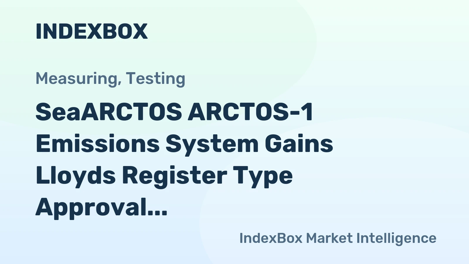 SeaARCTOS ARCTOS-1 Emissions System Gains Lloyds Register Type Approval