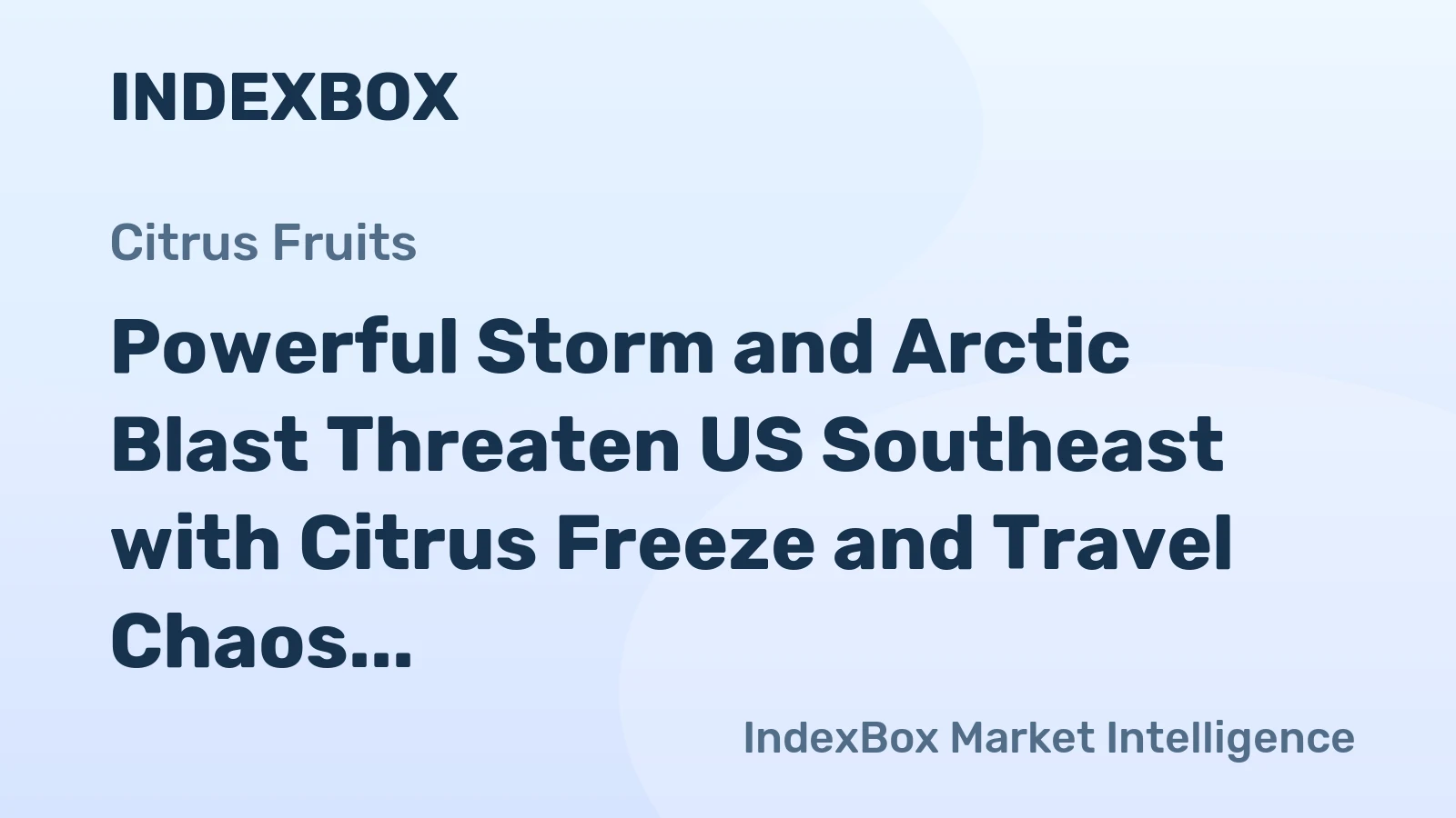 Powerful Storm and Arctic Blast Threaten US Southeast with Citrus Freeze and Travel Chaos