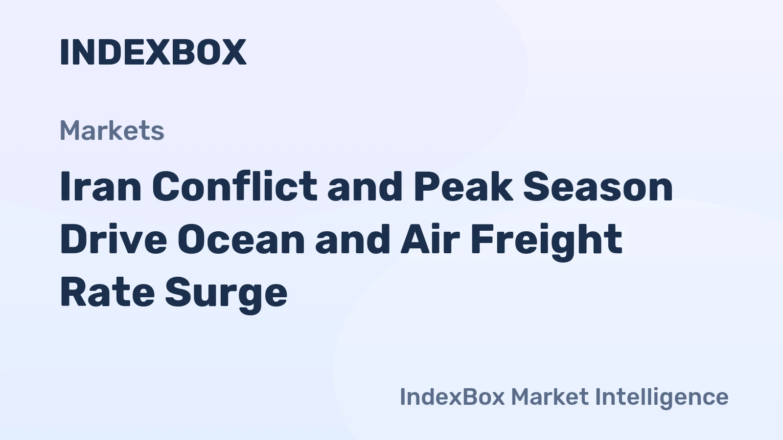 Iran Conflict and Peak Season Drive Ocean and Air Freight Rate Surge