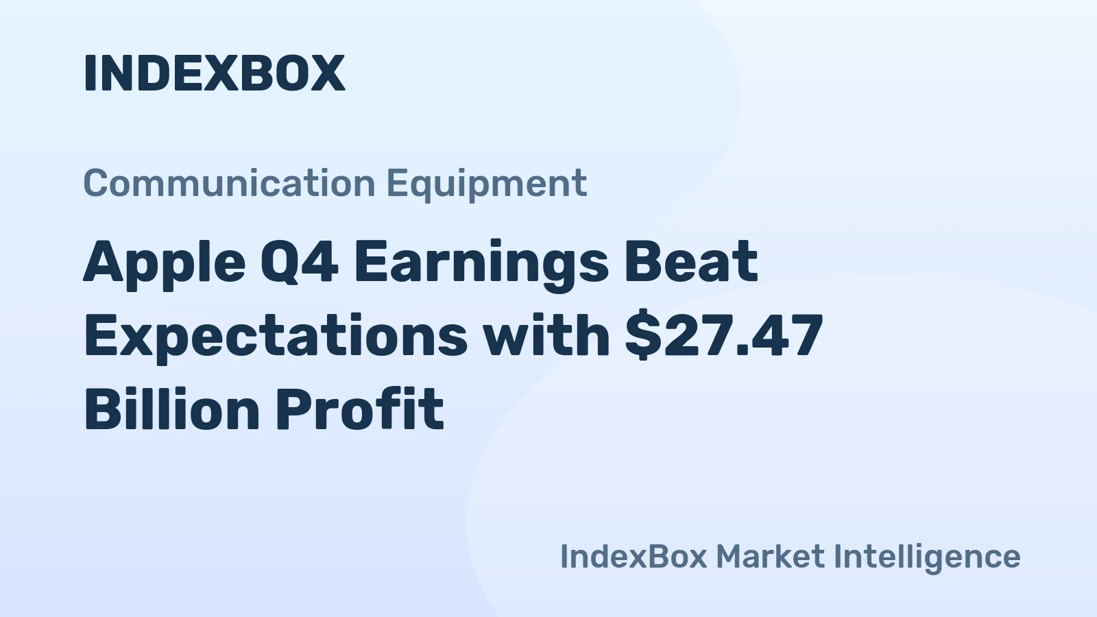 Apple Q4 Earnings Beat Expectations with $27.47 Billion Profit