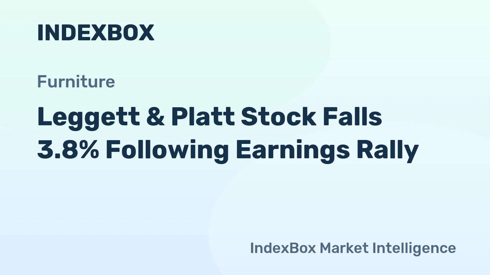 Leggett & Platt Stock Falls 3.8% Following Earnings Rally