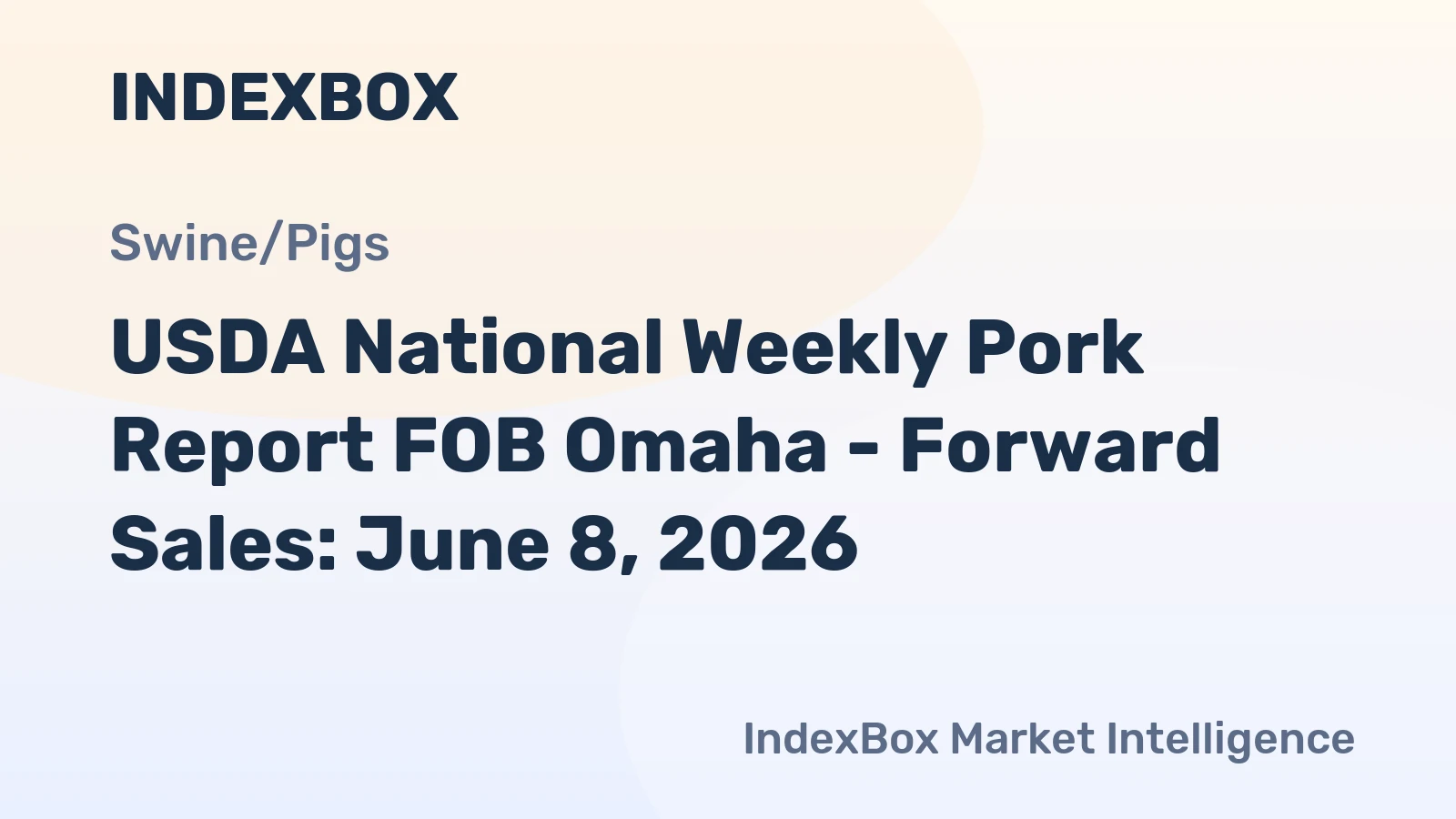 USDA National Weekly Pork Report FOB Omaha - Forward Sales: June 8, 2026