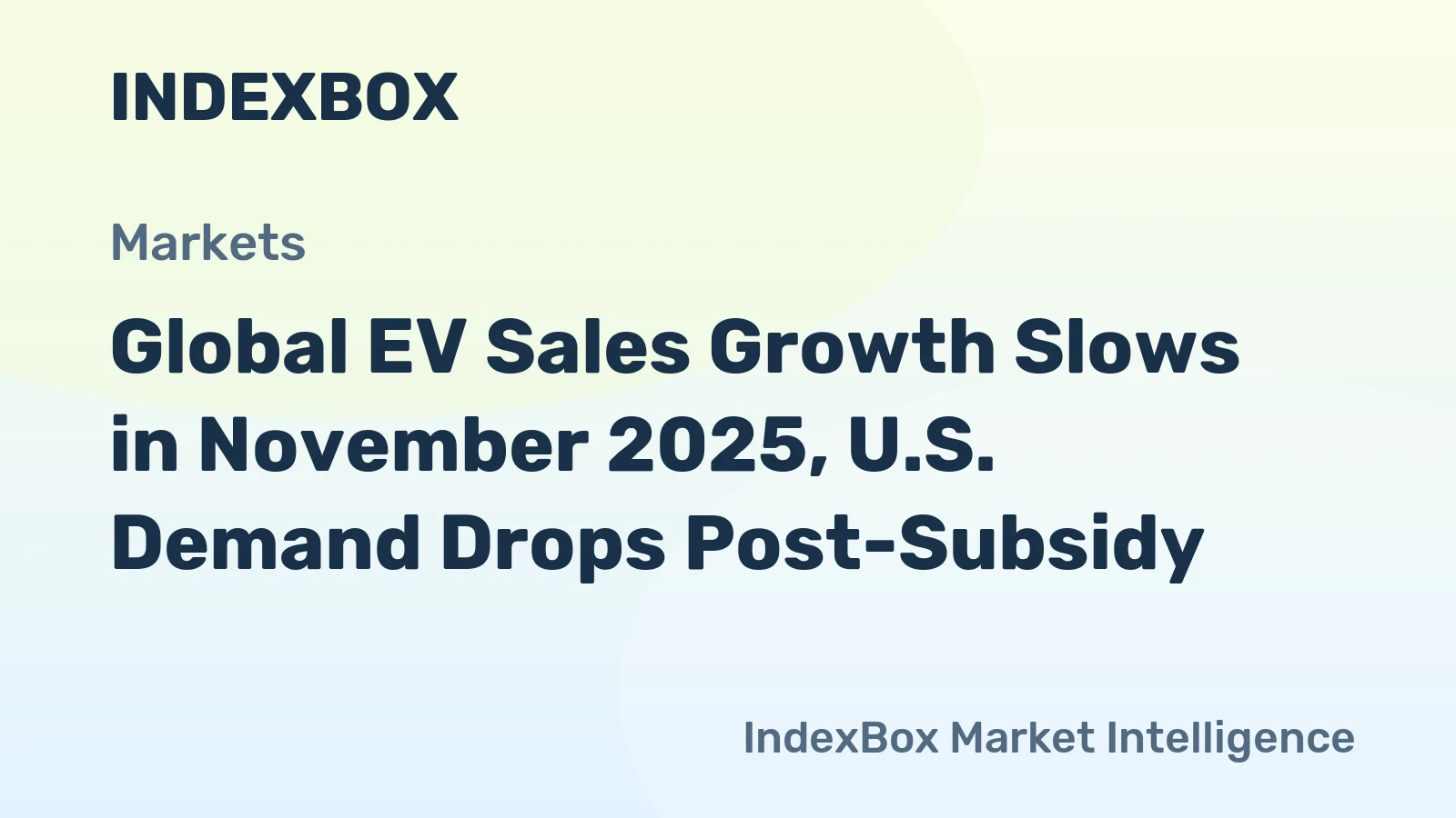 Global EV Sales Growth Slows in November 2025, U.S. Demand Drops Post-Subsidy