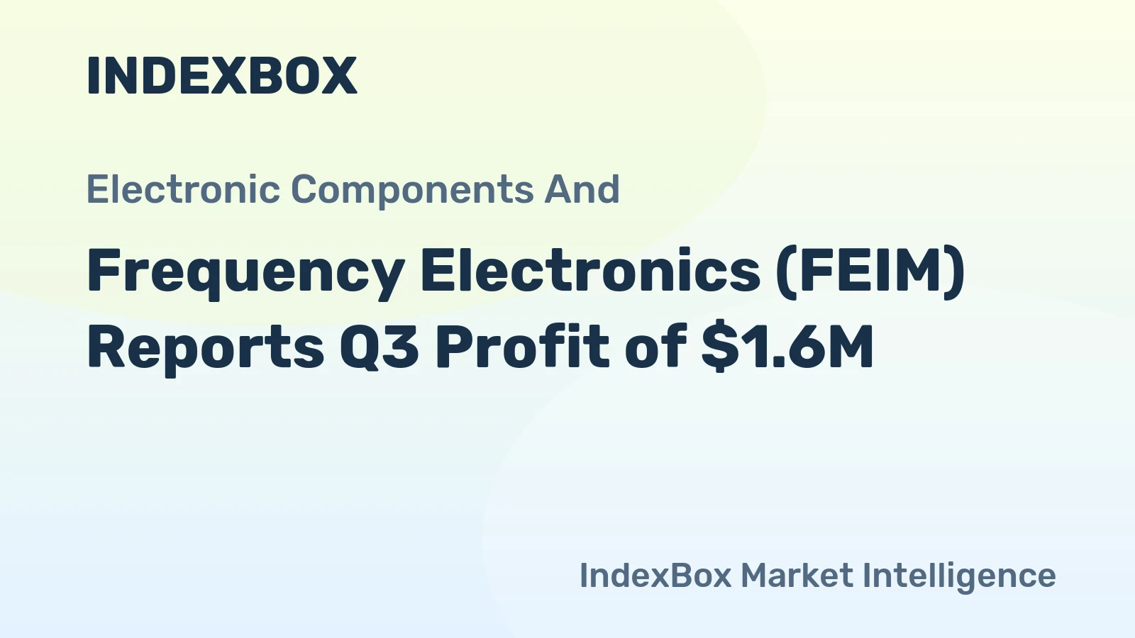 Frequency Electronics (FEIM) Reports Q3 Profit of $1.6M