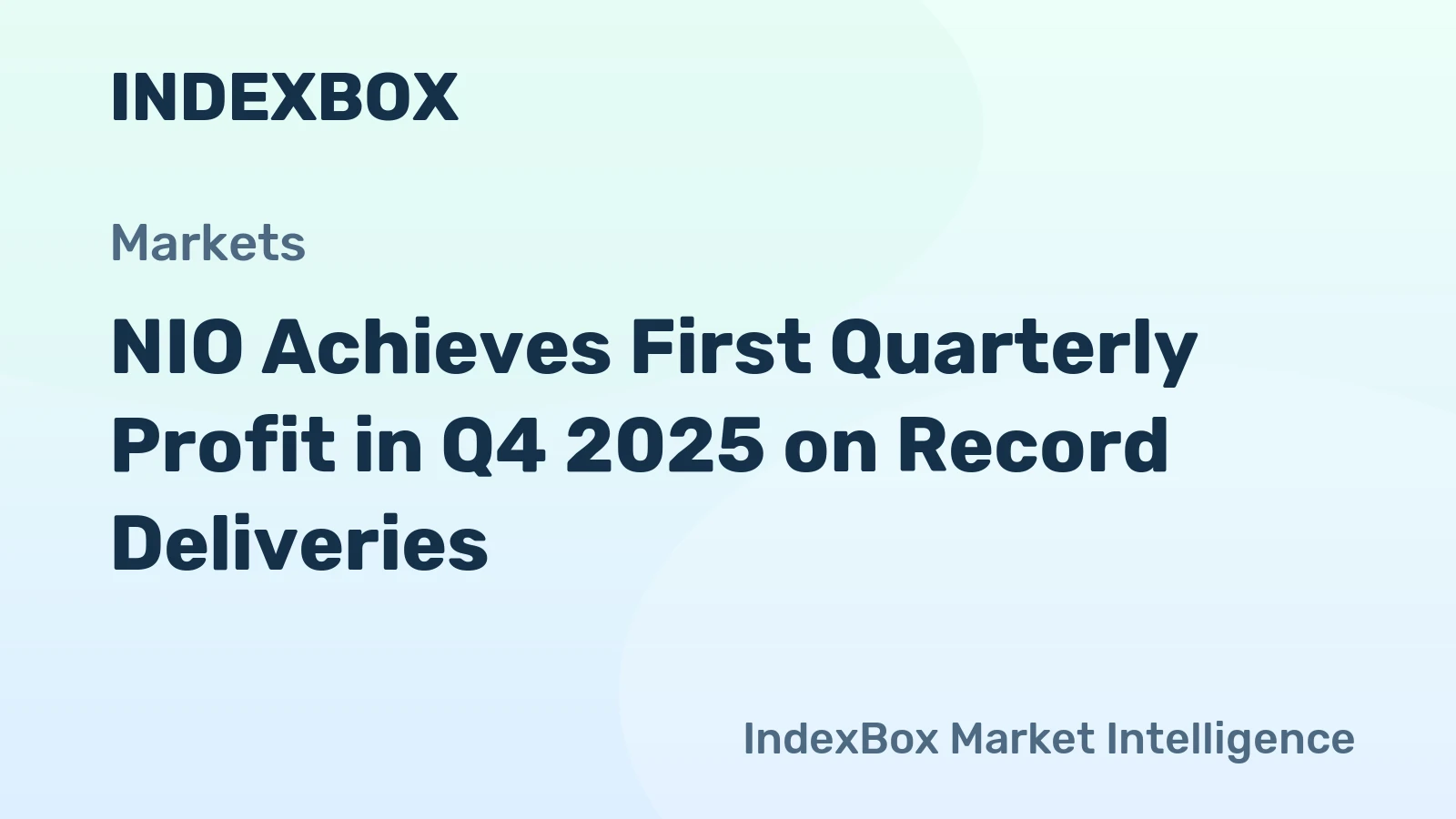 NIO Achieves First Quarterly Profit in Q4 2025 on Record Deliveries