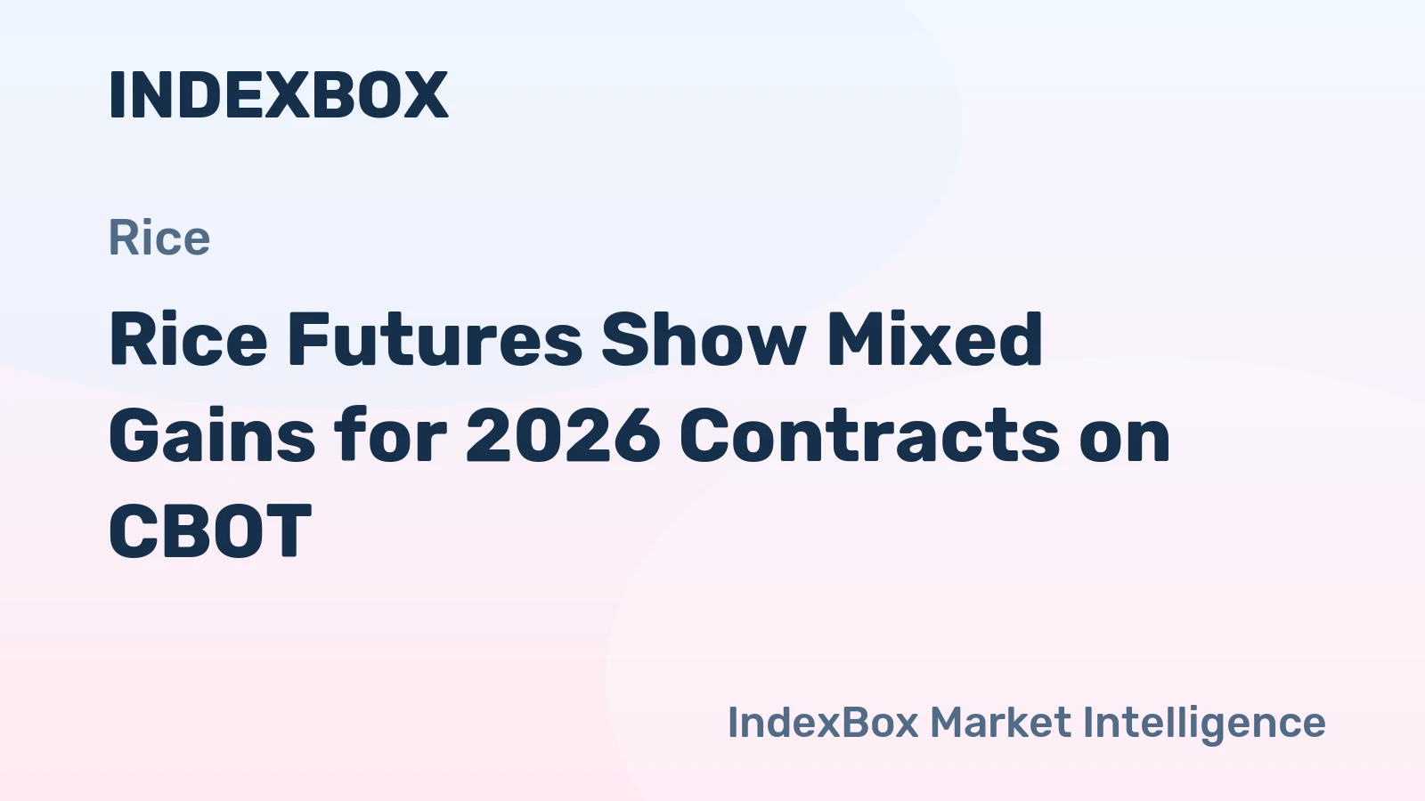 Rice Futures Show Mixed Gains for 2026 Contracts on CBOT