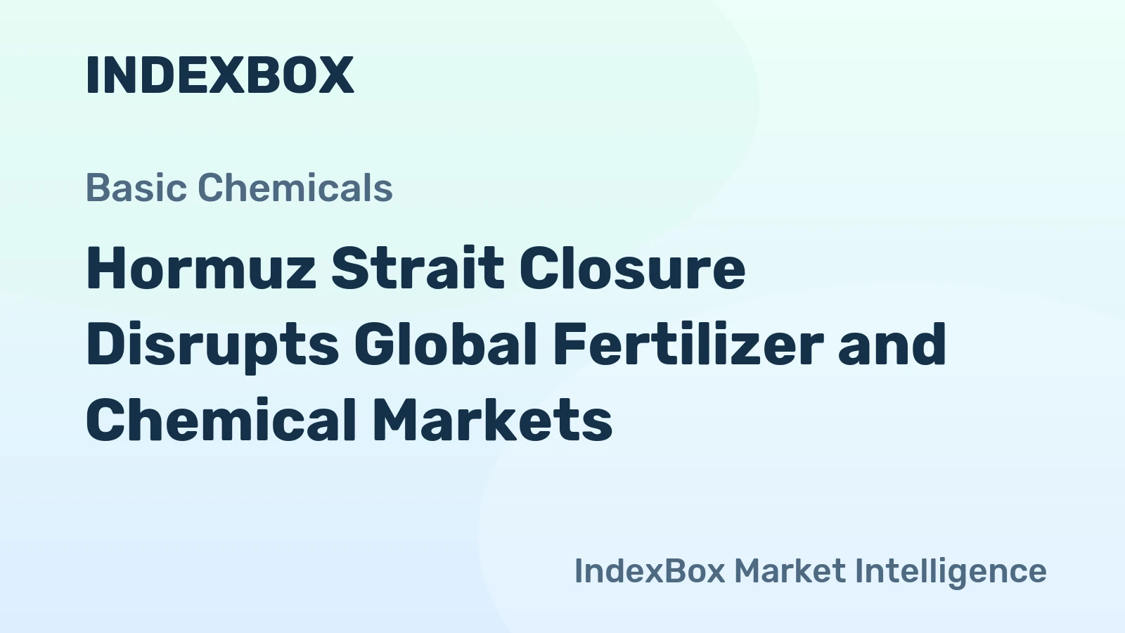 Hormuz Strait Closure Disrupts Global Fertilizer and Chemical Markets