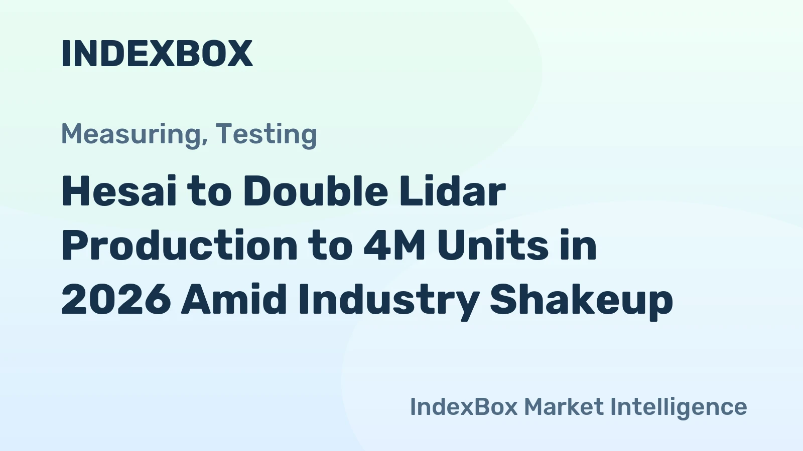 Hesai to Double Lidar Production to 4M Units in 2026 Amid Industry Shakeup
