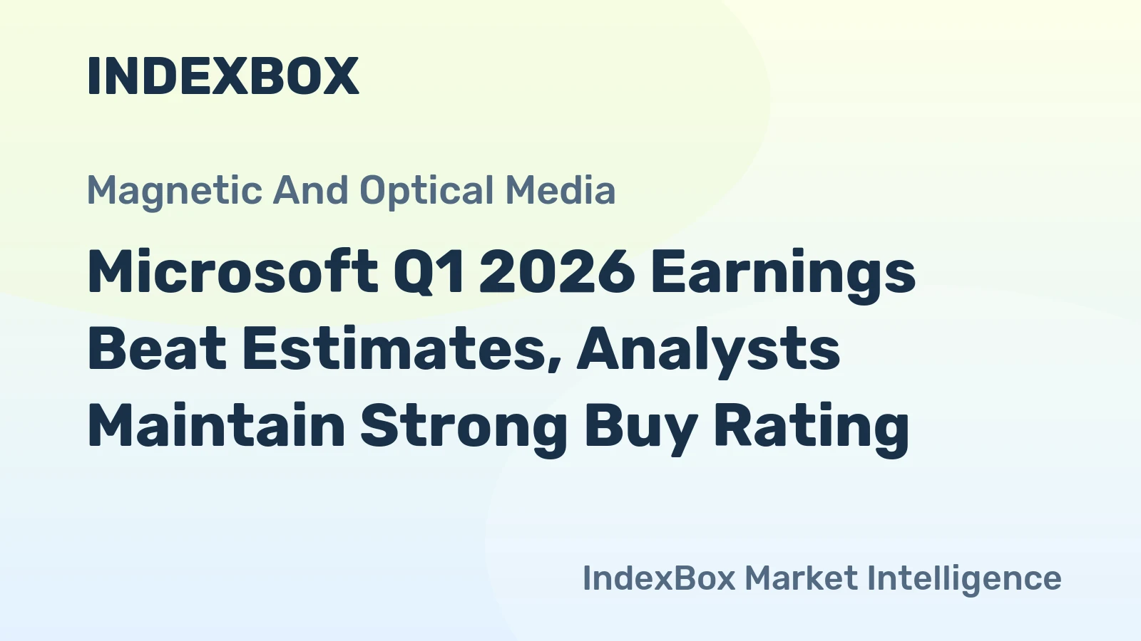 Microsoft Q1 2026 Earnings Beat Estimates, Analysts Maintain Strong Buy Rating