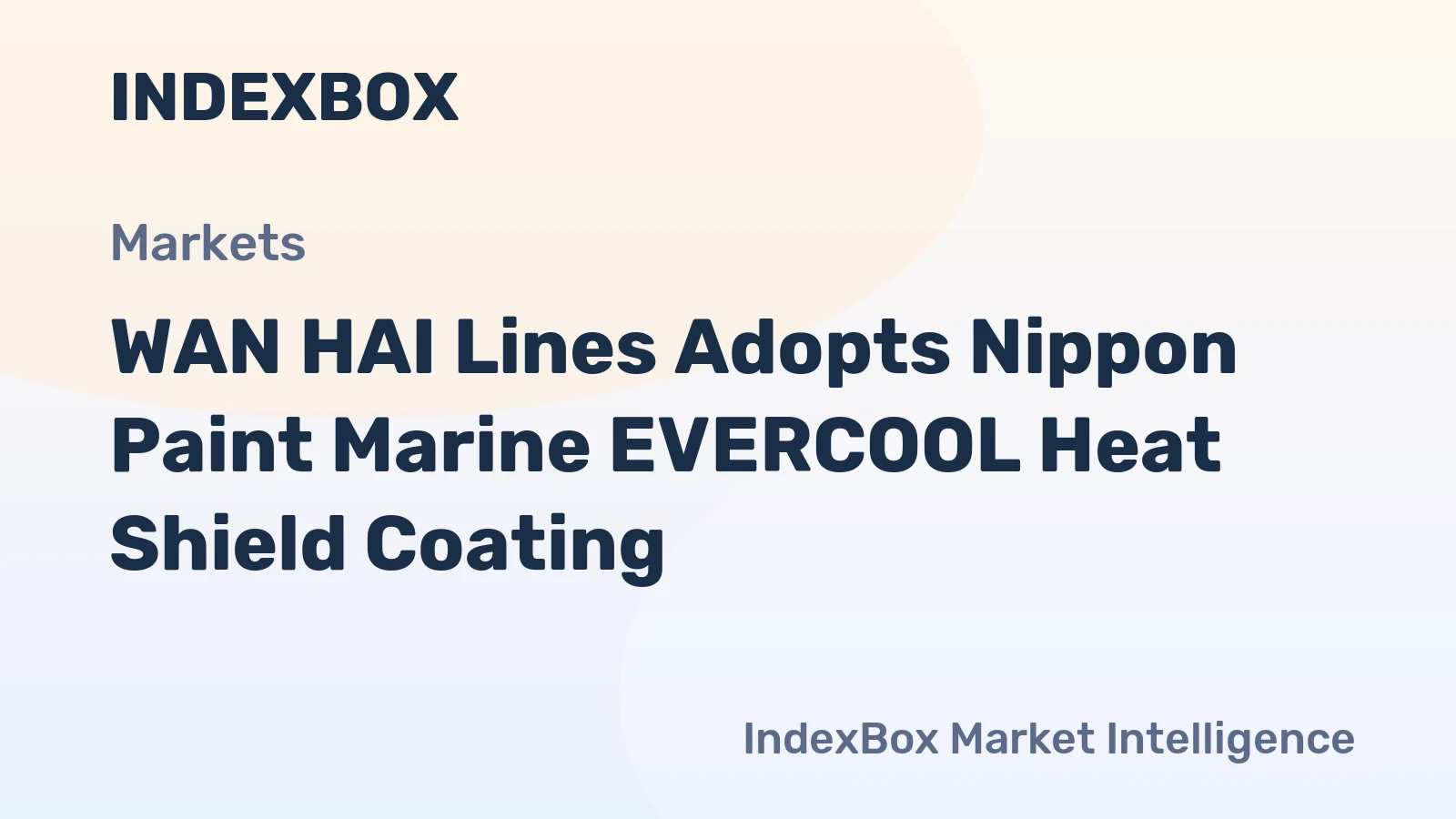 WAN HAI Lines Adopts Nippon Paint Marine EVERCOOL Heat Shield Coating