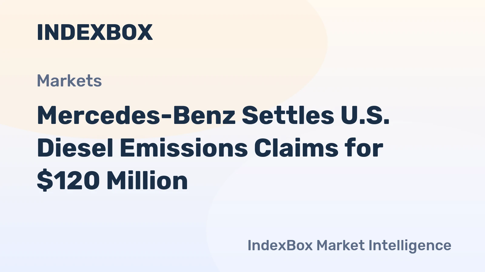 Mercedes-Benz Settles U.S. Diesel Emissions Claims for $120 Million