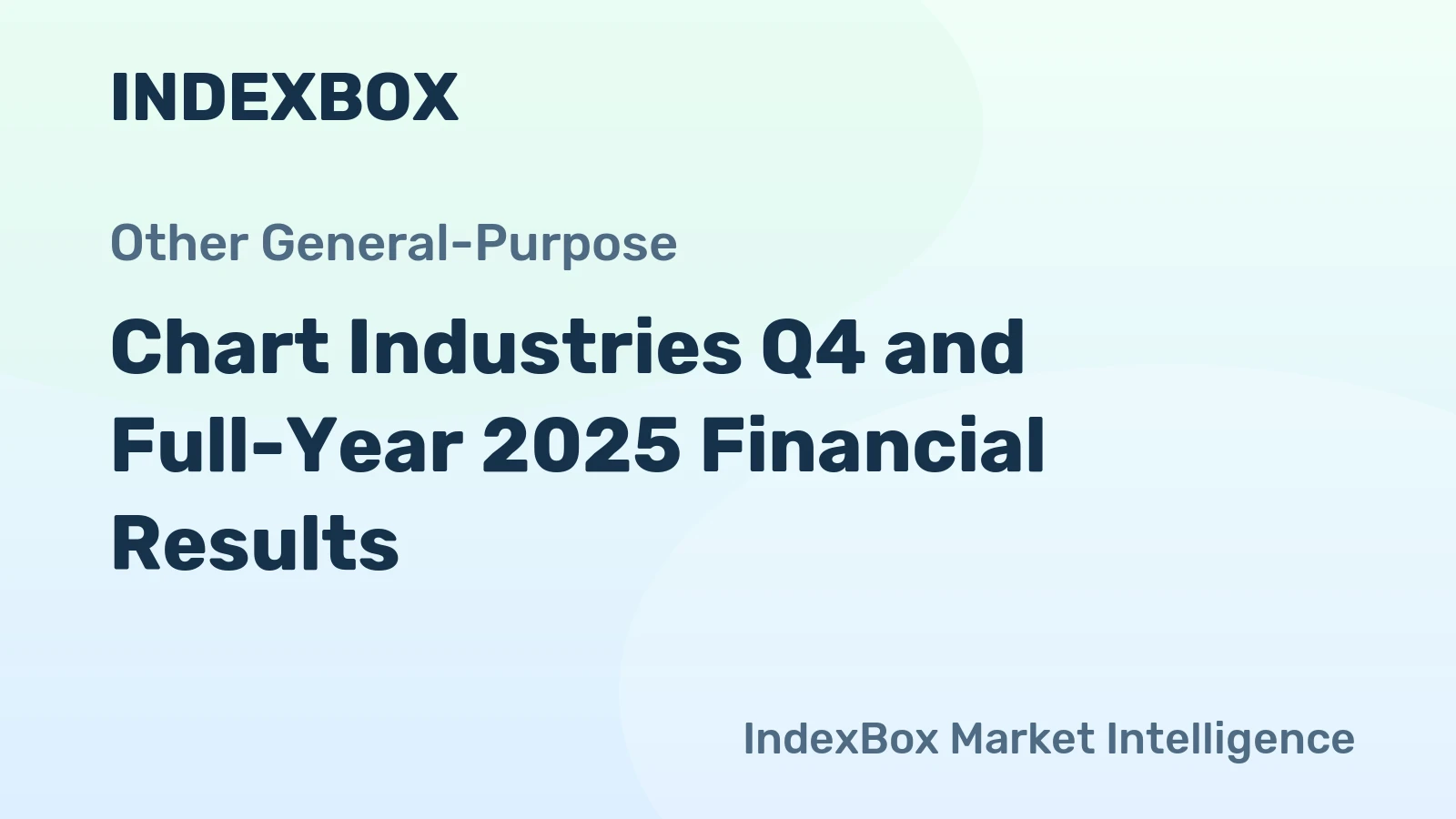 Chart Industries Q4 and Full-Year 2025 Financial Results