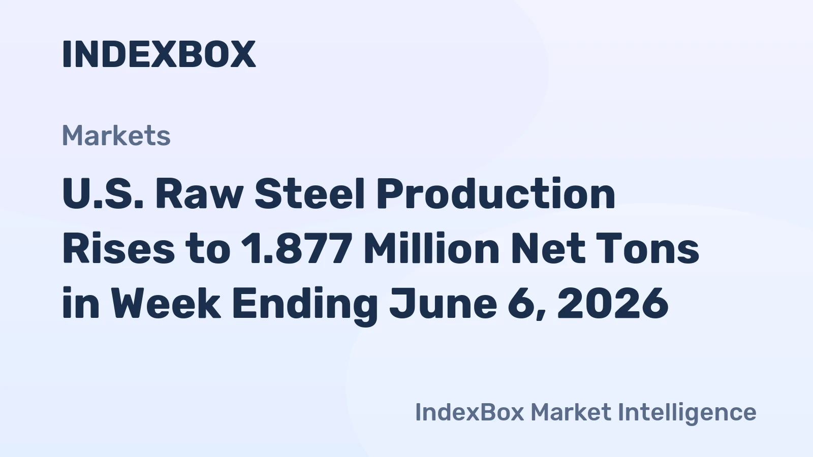 U.S. Raw Steel Production Rises to 1.877 Million Net Tons in Week Ending June 6, 2026