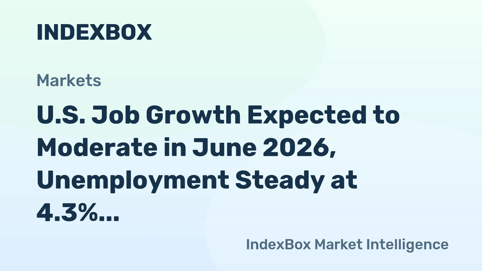 U.S. Job Growth Expected to Moderate in June 2026, Unemployment Steady at 4.3%