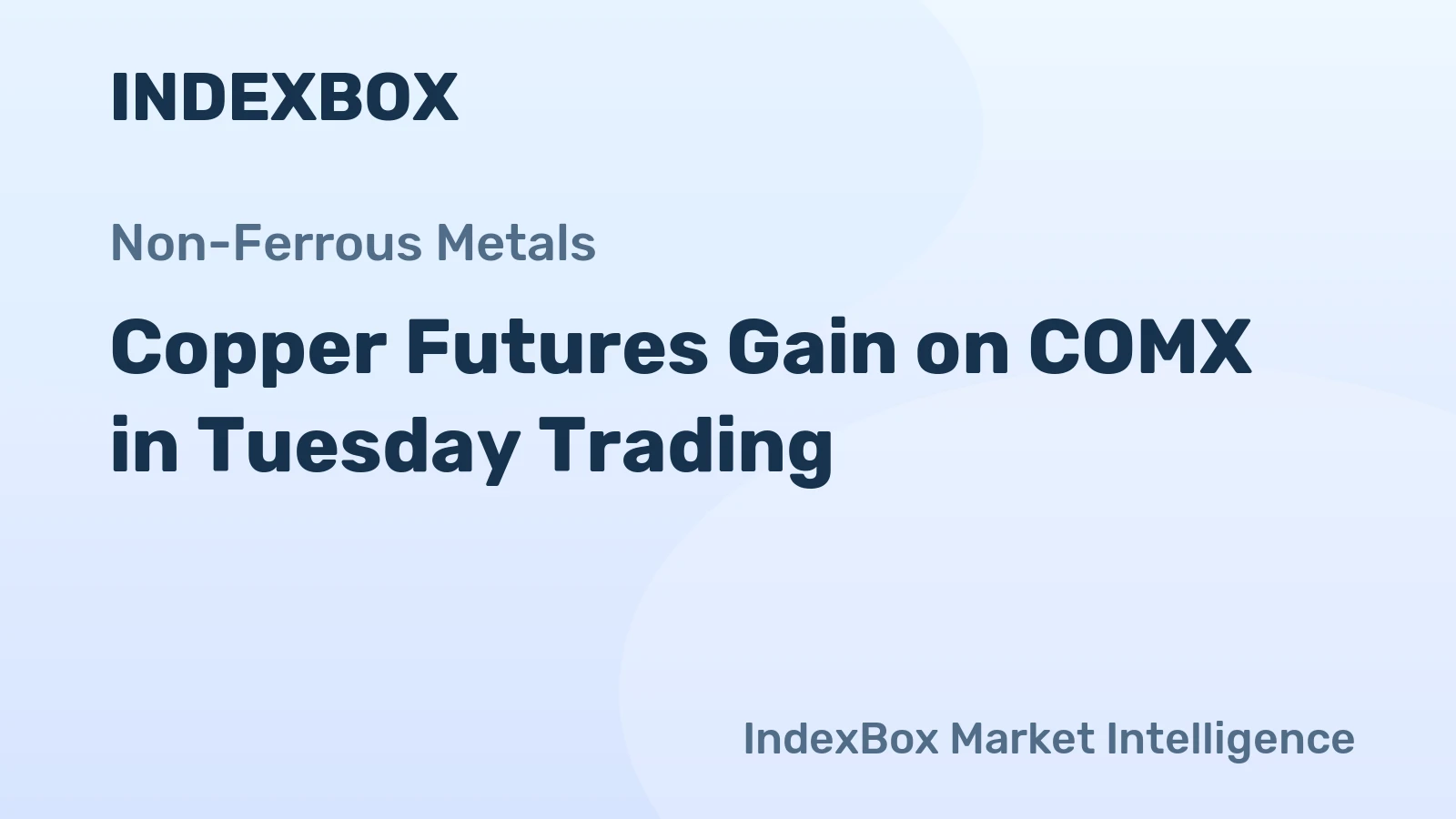 Copper Futures Gain on COMX in Tuesday Trading