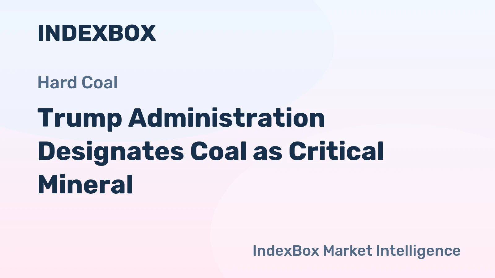 Trump Administration Designates Coal as Critical Mineral