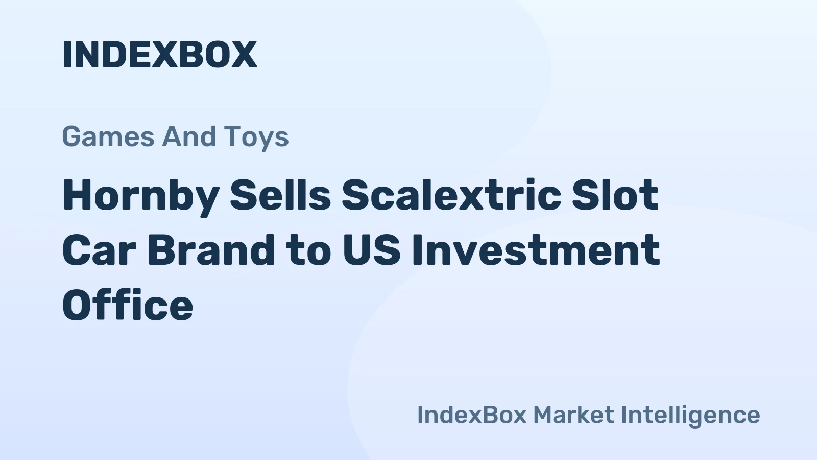 Hornby Sells Scalextric Slot Car Brand to US Investment Office