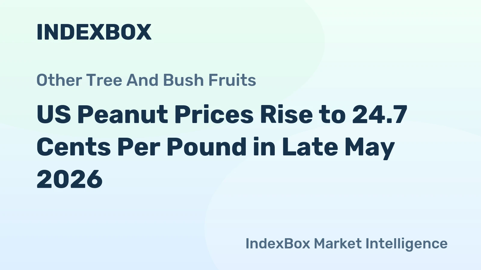 US Peanut Prices Rise to 24.7 Cents Per Pound in Late May 2026