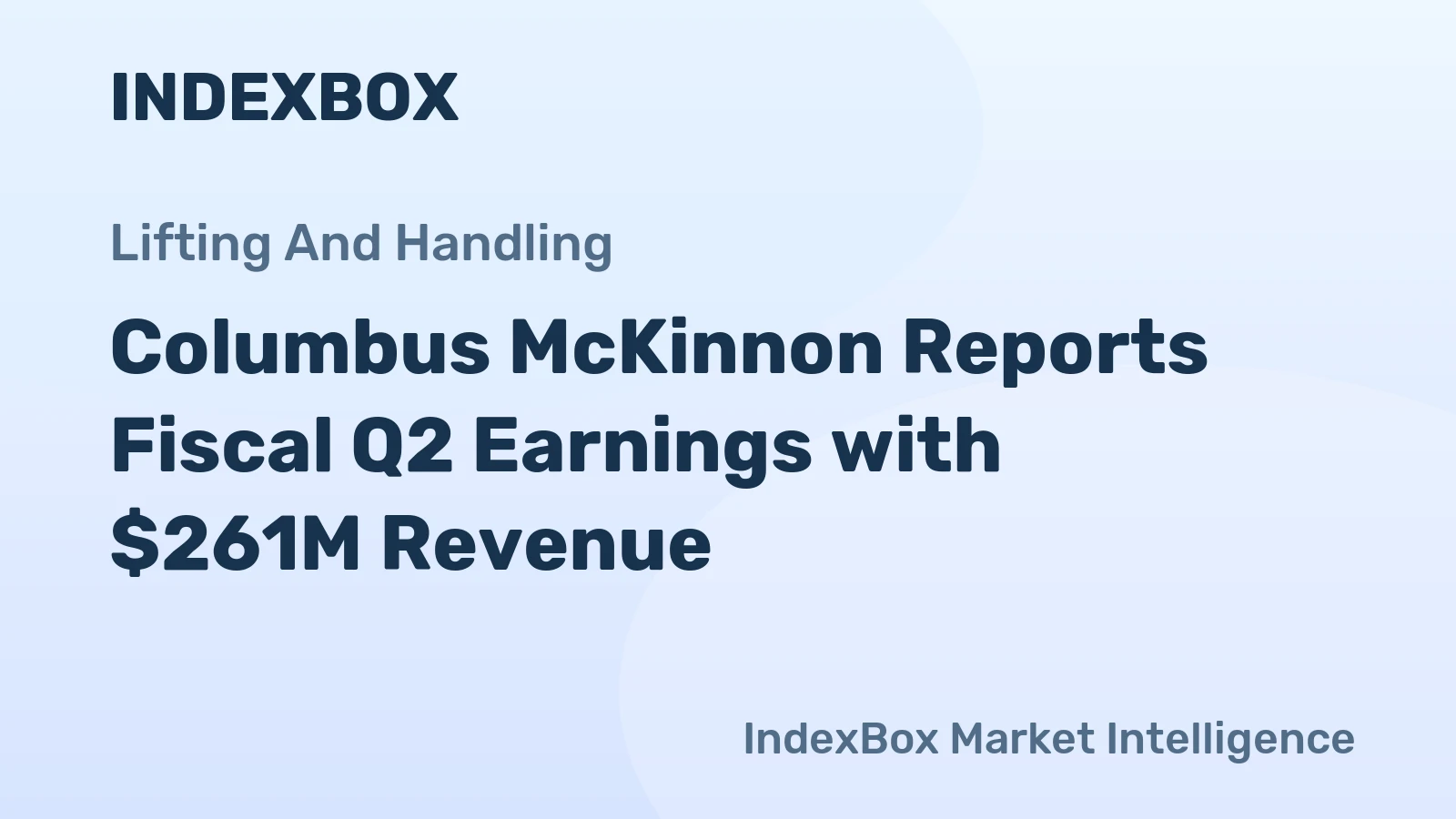 Columbus McKinnon Reports Fiscal Q2 Earnings with $261M Revenue