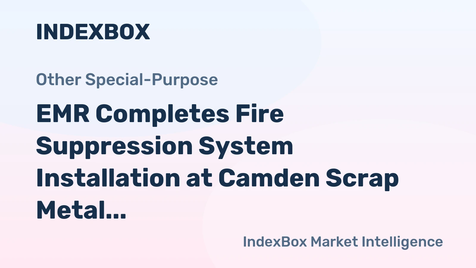EMR Completes Fire Suppression System Installation at Camden Scrap Metal Facility