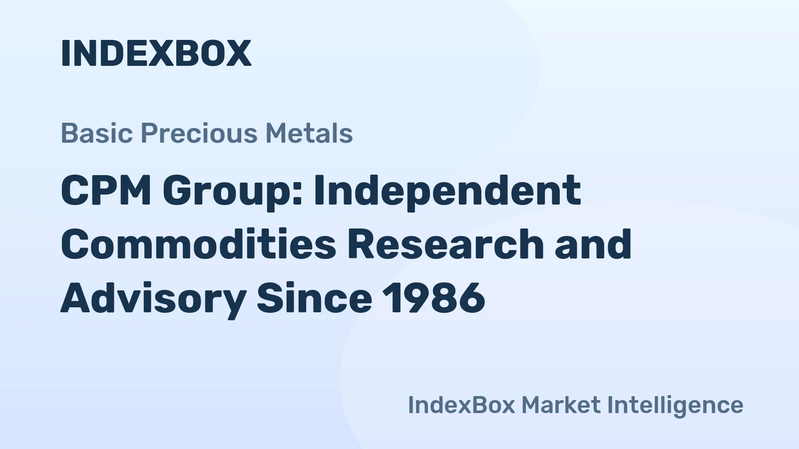 CPM Group: Independent Commodities Research and Advisory Since 1986