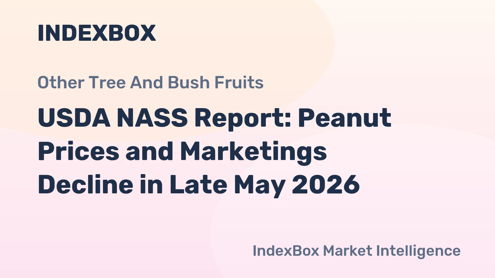 USDA NASS Report: Peanut Prices and Marketings Decline in Late May 2026