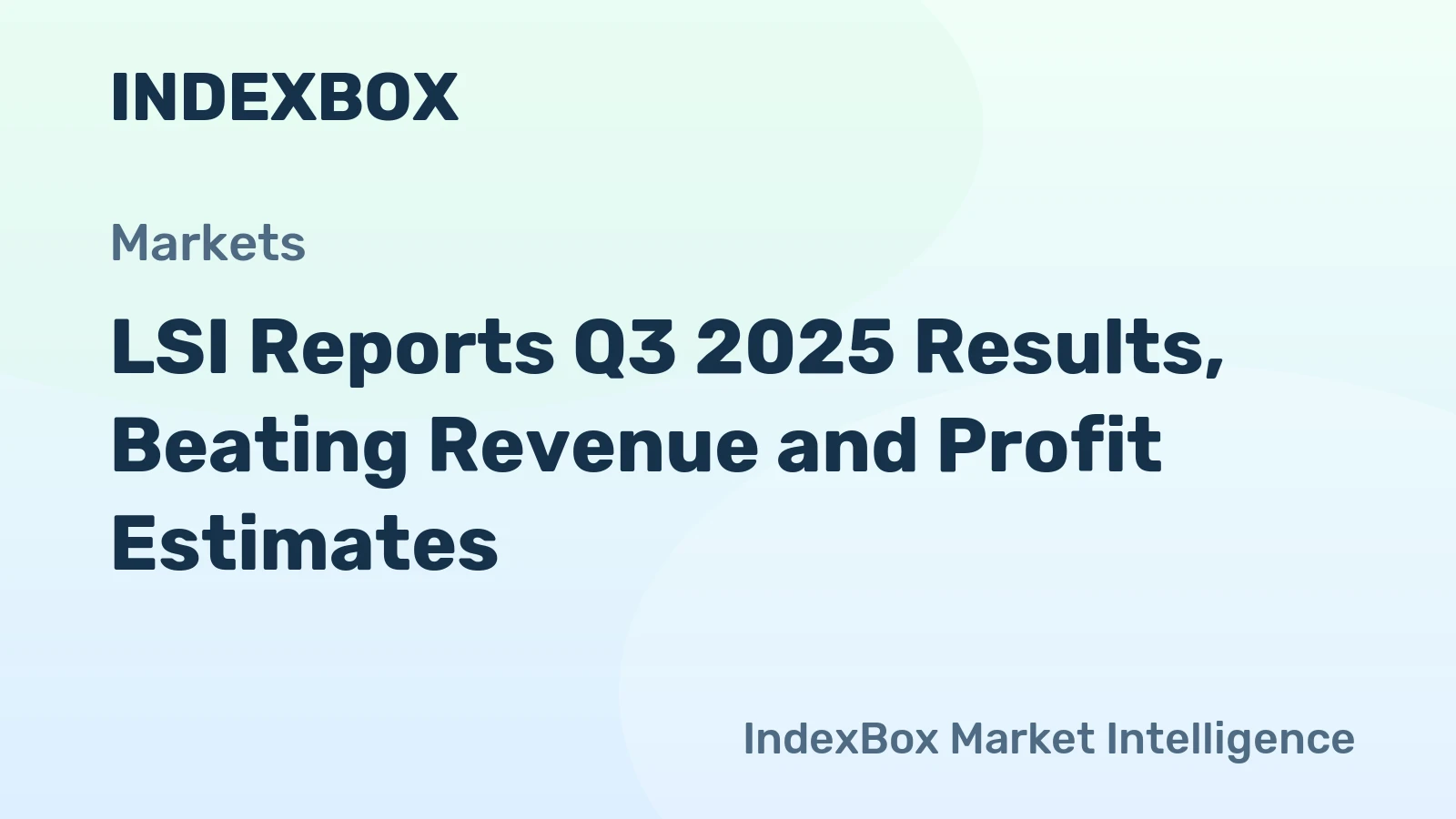 LSI Reports Q3 2025 Results, Beating Revenue and Profit Estimates