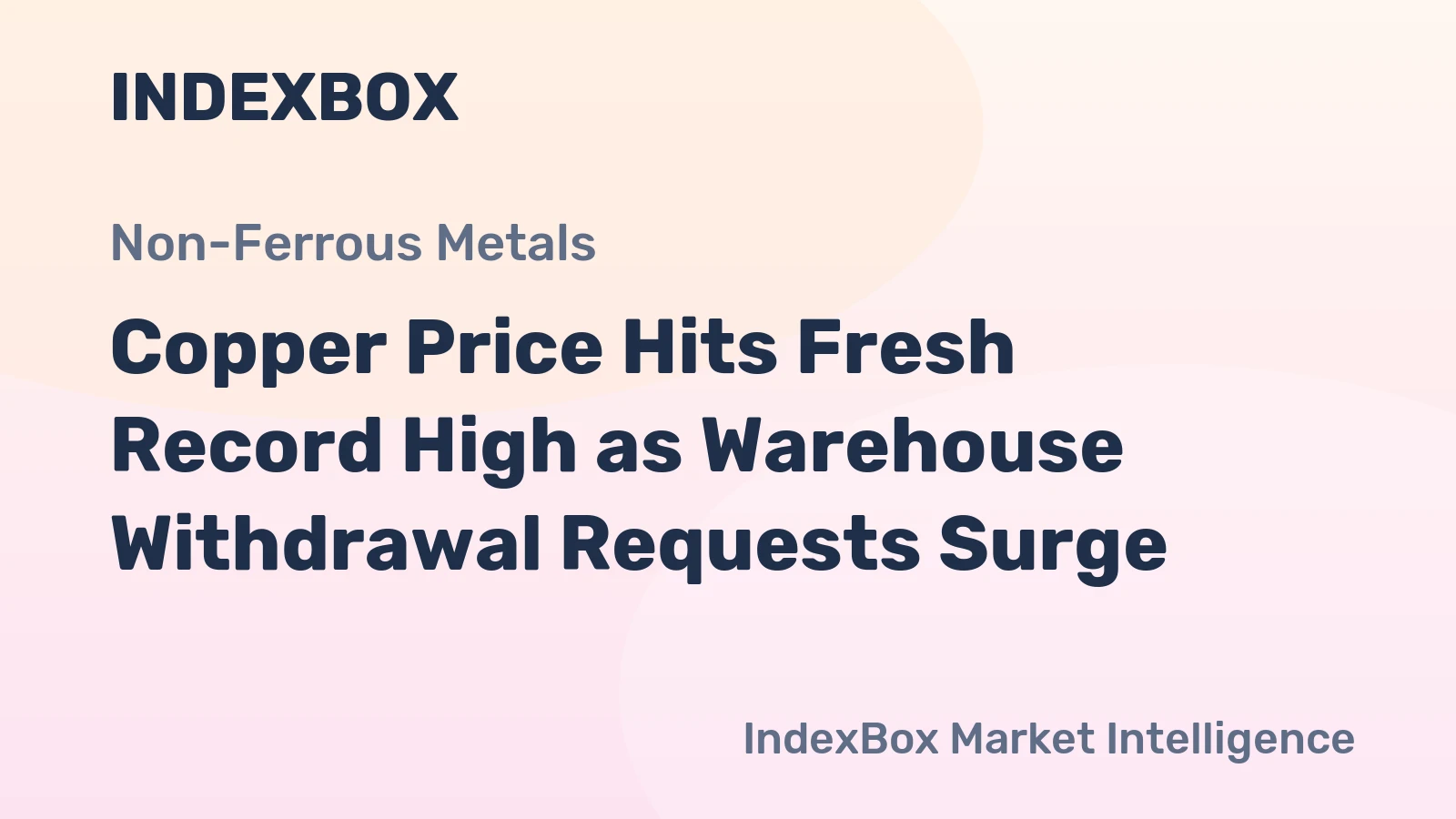 Copper Price Hits Fresh Record High as Warehouse Withdrawal Requests Surge