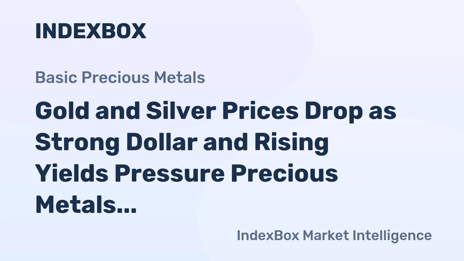 Gold and Silver Prices Drop as Strong Dollar and Rising Yields Pressure Precious Metals