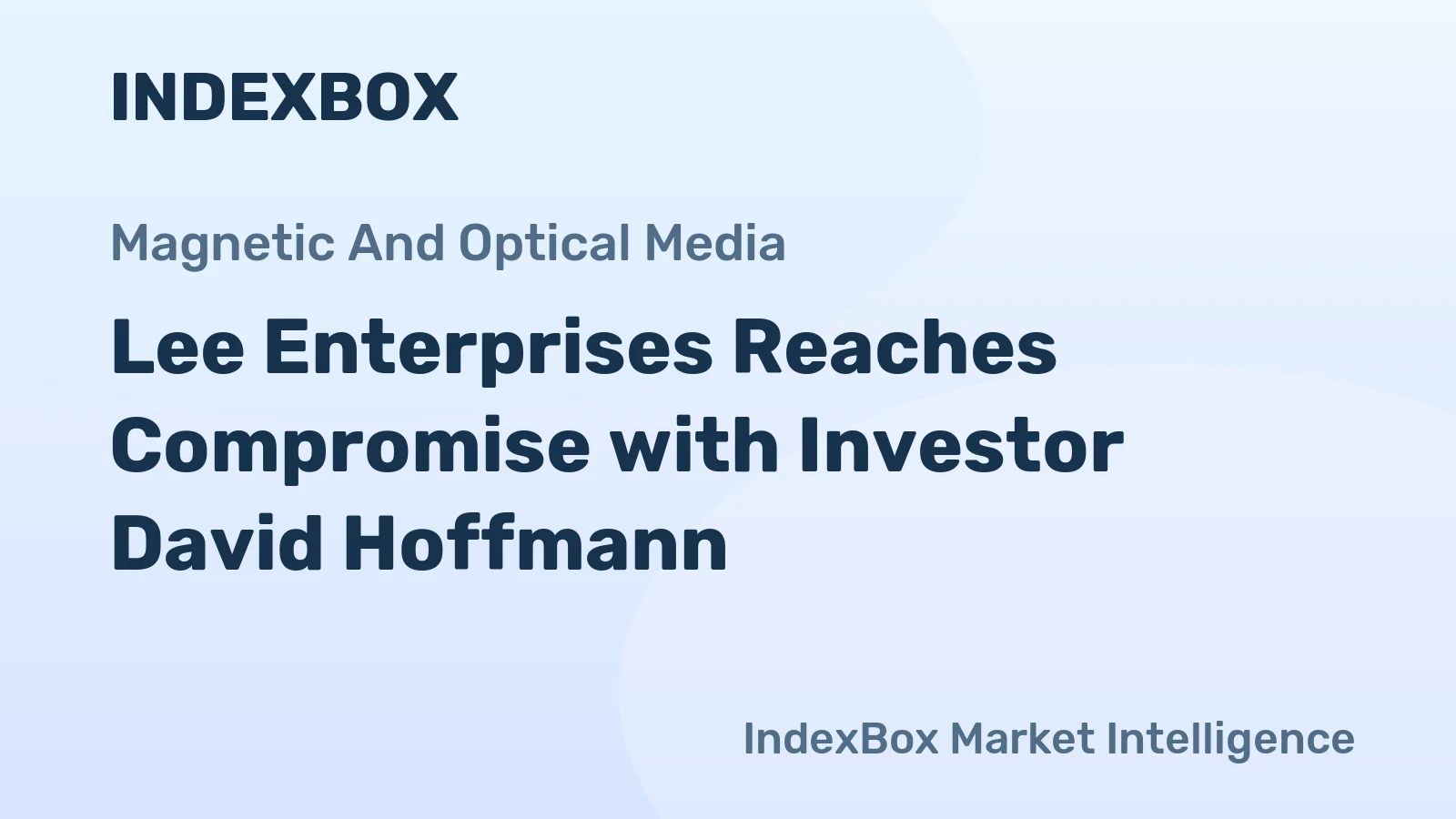 Lee Enterprises Reaches Compromise with Investor David Hoffmann