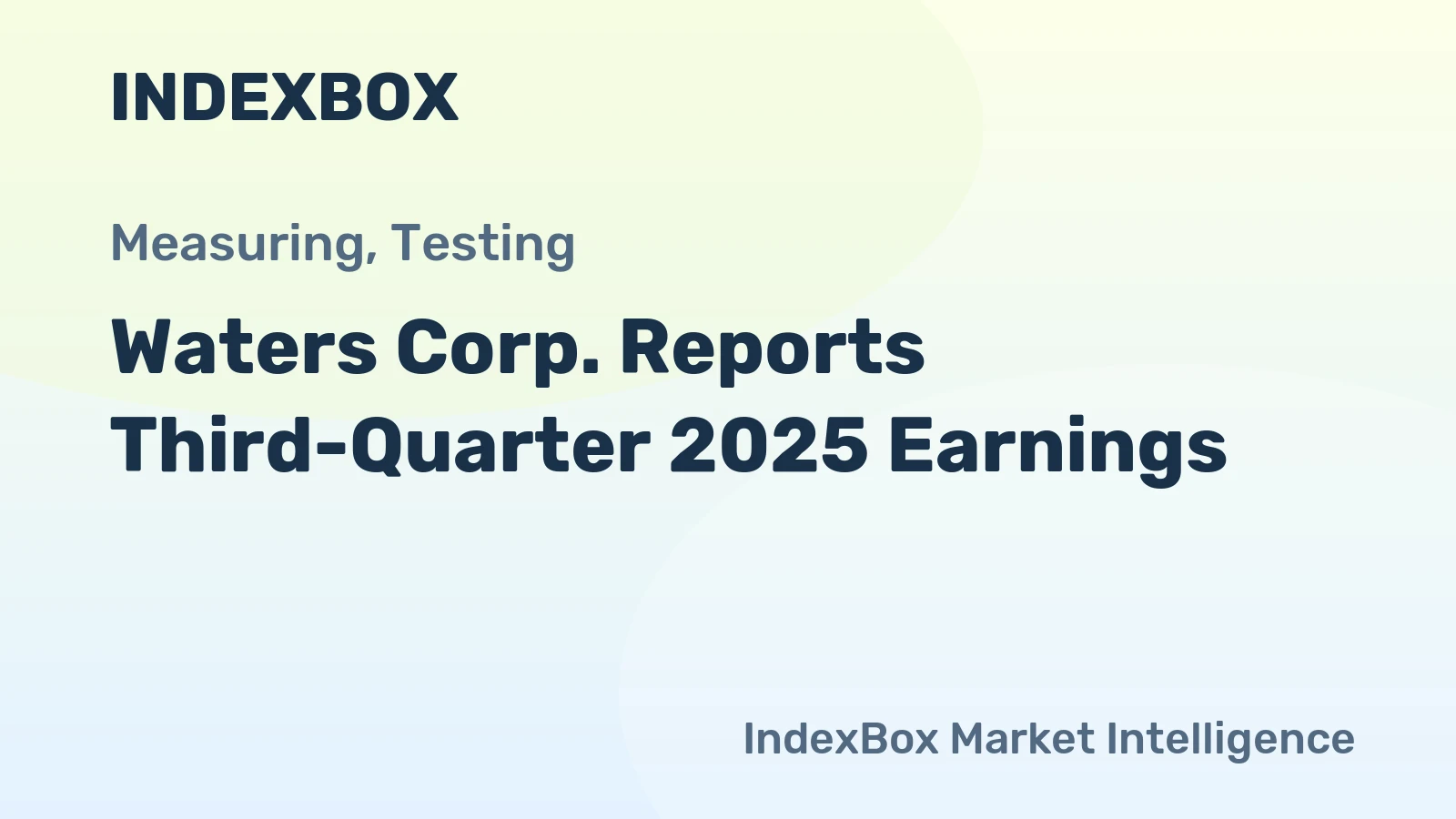 Waters Corp. Reports Third-Quarter 2025 Earnings