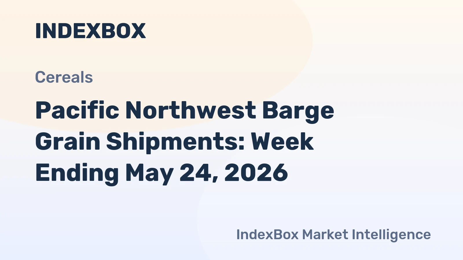 Pacific Northwest Barge Grain Shipments: Week Ending May 24, 2026