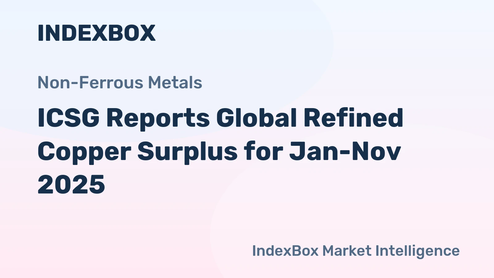 ICSG Reports Global Refined Copper Surplus for Jan-Nov 2025