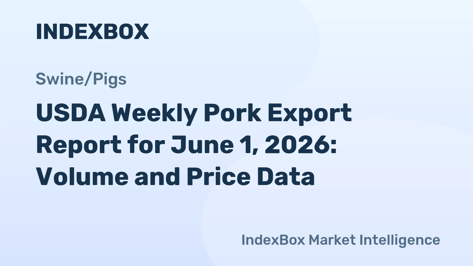 USDA Weekly Pork Export Report for June 1, 2026: Volume and Price Data