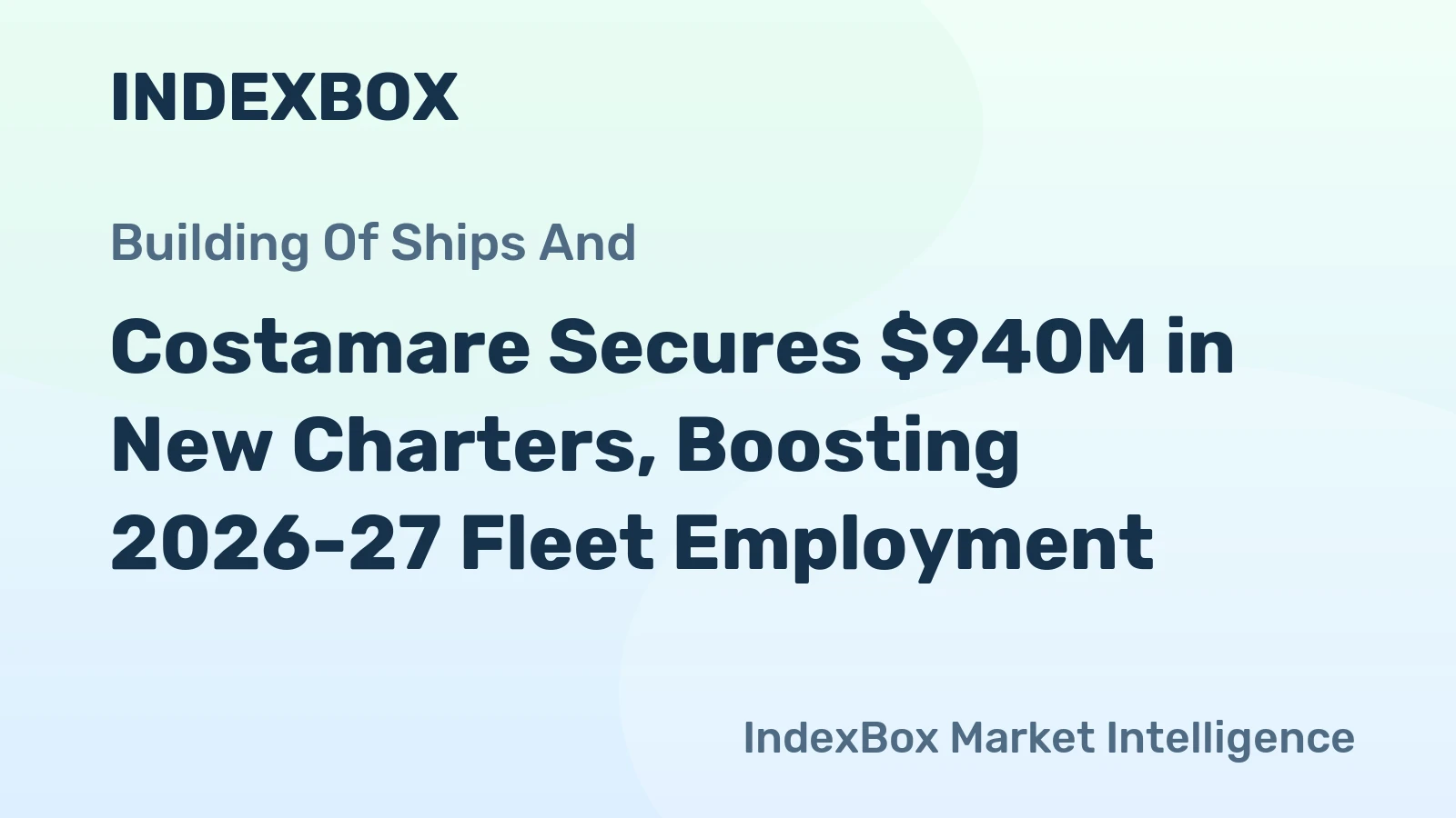 Costamare Secures $940M in New Charters, Boosting 2026-27 Fleet Employment