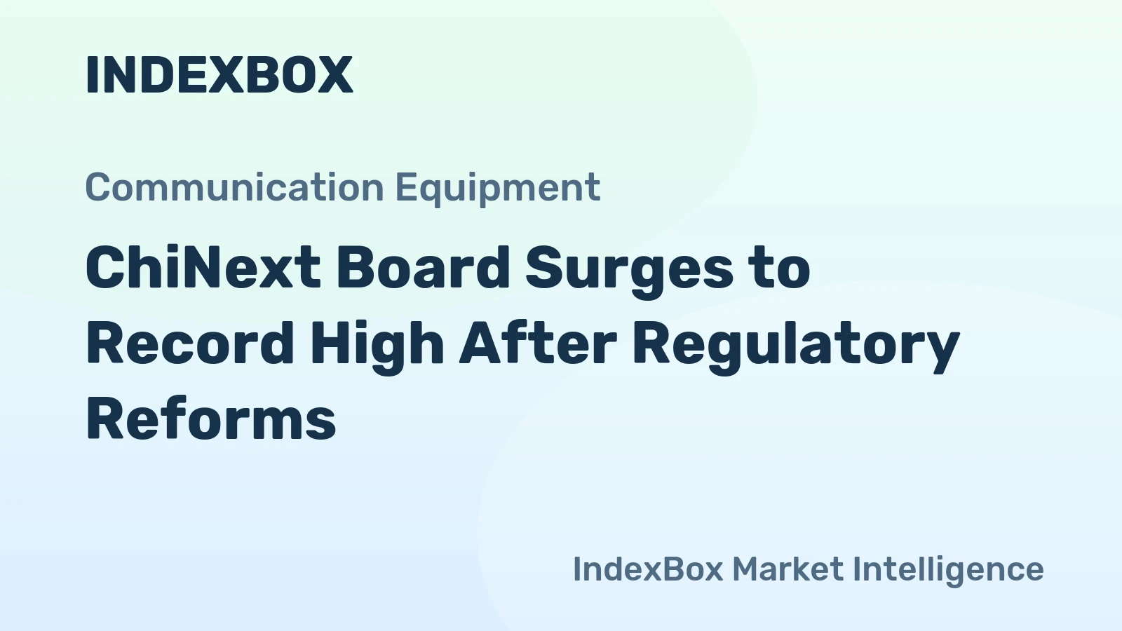 ChiNext Board Surges to Record High After Regulatory Reforms